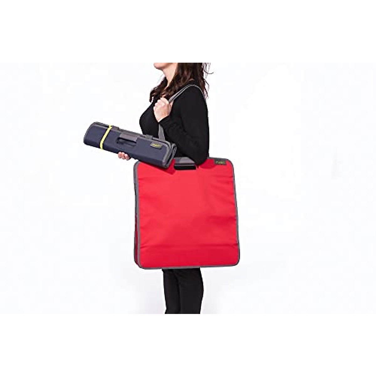 meori Large Tote Bag for Women or Men, Extra Large Utility Tote Bag with Zipper Pocket, Collapsible Grocery Tote with Hard Bottom, Shoulder Straps and Padded Grip Handles