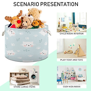Kigai Cotton Rope Basket Cute Cat Paw Large Storage Basket for Toys Blanket Baby Laundry Basket for Nursery, Closet, Bedroom, Home Organization