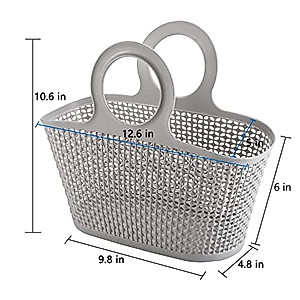 Lawei 4 Pack Shower Caddy Baskets with Handle - Bathroom Shower Tote Basket, Shower Caddy Bins Organizer for Holds Shampoo, Conditioner, Soap, Cosmetics, Beauty Products