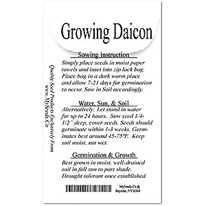 Big Pack - (3,000) Japanese Daikon - Daikon Radish Seeds - Japanese Radish - Non-GMO Seeds by MySeeds.Co (Big Pack - Daicon Radish)