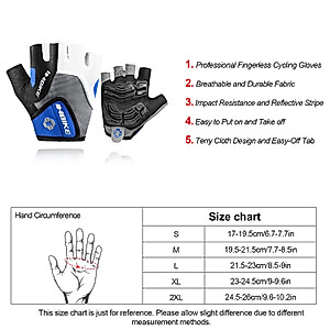 INBIKE 5mm Gel Pad Half Finger Bike Bicycle Cycling Gloves Blue Large