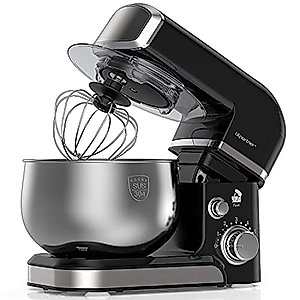 Stand Mixer, 1000W Kitchen Mixer Electric Food Mixer, 6 Speeds with 304 Stainless Steel Bowl Tilt-Head Dough Mixer, Dough Hook, Whisk, Beater, Splash Guard & Scraper