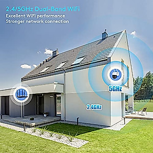 Ctronics 4K 8MP Security Camera Outdoor, 2.4/5Ghz WiFi Surveillance IP Camera Outdoor with Smart Human/Vehicle Detection, Auto Tracking, 65ft Color Night Vision, Two Way Audio, IP66 (4K)