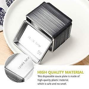 Hemoton 100pcs Disposable Sauce Dishes Seasoning Dishes Sushi Dipping Bowl Saucers Bowl Mini Appetizer Plates, 2.2 x 3 x 0.4 Inch