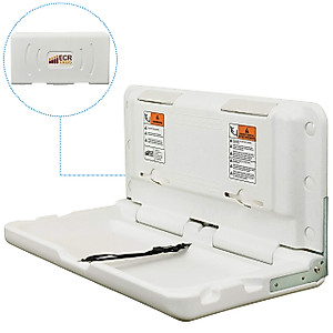 ECR4Kids ELR-18004 Wall-Mounted Baby Changing Station, Fold-Down Diaper Change Table & ELR-003 2-Ply Tissue and Poly Disposable Sanitary Liner for Baby Changing Stations, 18" x 13", 500-Pack - White