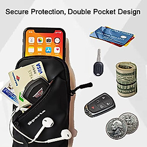 Prime Comfort Phone Holder, Small Crossbody Shoulder Holsters Bag with Arm Band, Fits iPhone and Android, Use for Running, Walking, Hiking & Biking (6.7 Inches, Black)