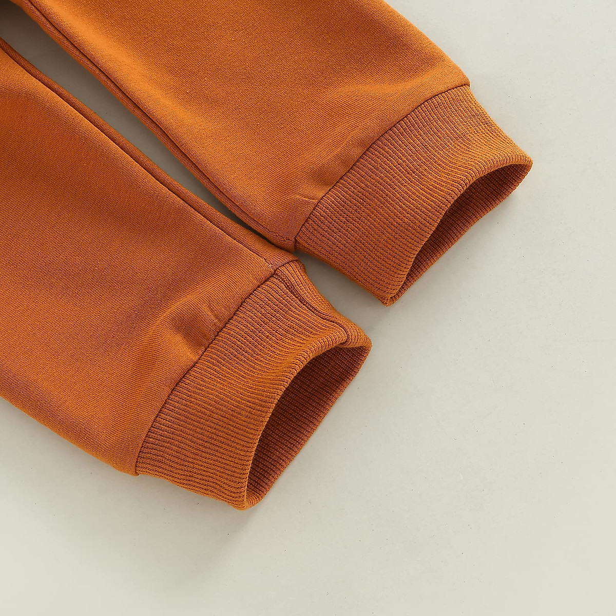 Kuriozud Fall Baby Boy Outfits Cousins Long Sleeve Crew Neck Sweatshirt Pullover Top+Solid Drawstring Pants Set (Black Brown, 3-6 Months)