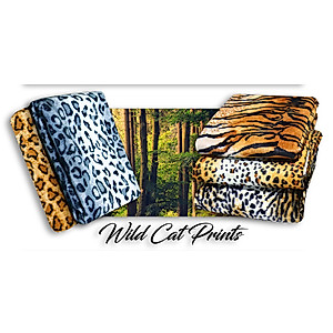 FabricLA Velboa S-Wave Animal Print Fabric - Short Pile Faux Animal Fur Fabric - 60" Inches (150 CM) Wide - Fake Animal Fur Fabric - Cheetah, 1 Continuous Yard