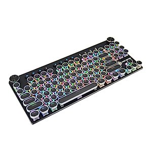MK11 RGB Mechanical Keyboard Wireless/Wired Multi-Device Gaming Keyboard-Blue Switch-RGB LED Backlit-87 Keys for PC/Mac/iPad/iPhone/Smartphone/Laptop (Black)