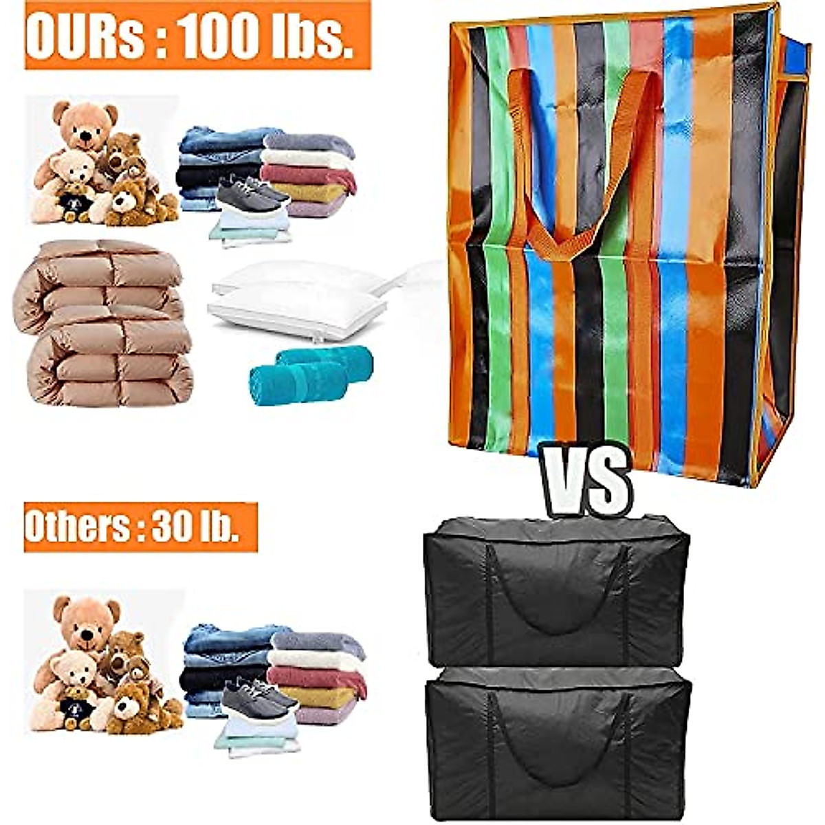 Heavy Duty Extra Large Storage Bags, DOLLARRICH Moving Bag, Patio Cushion Storage Bag, Storage Totes for Moving Supplies, College Dorm Essentials, Bedroom Closet, Clothes Storage Bins, Alternative to Moving Box, Storage Containers, Christmas Tree Storage