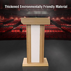 Modern Podium Stand Wooden Floor-Standing Lecterns with Storage Rack Podium Floor-Standing Pulpits Can Bear Up to 150 Kg