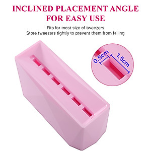 Pretty memory Lash Tweezer Holder 6 Holes Tweezer Holder for Eyelash Extensions Tweezer Stand Display Storage Eyelashes Extension Supplies Lash Accessories Tools, Pink