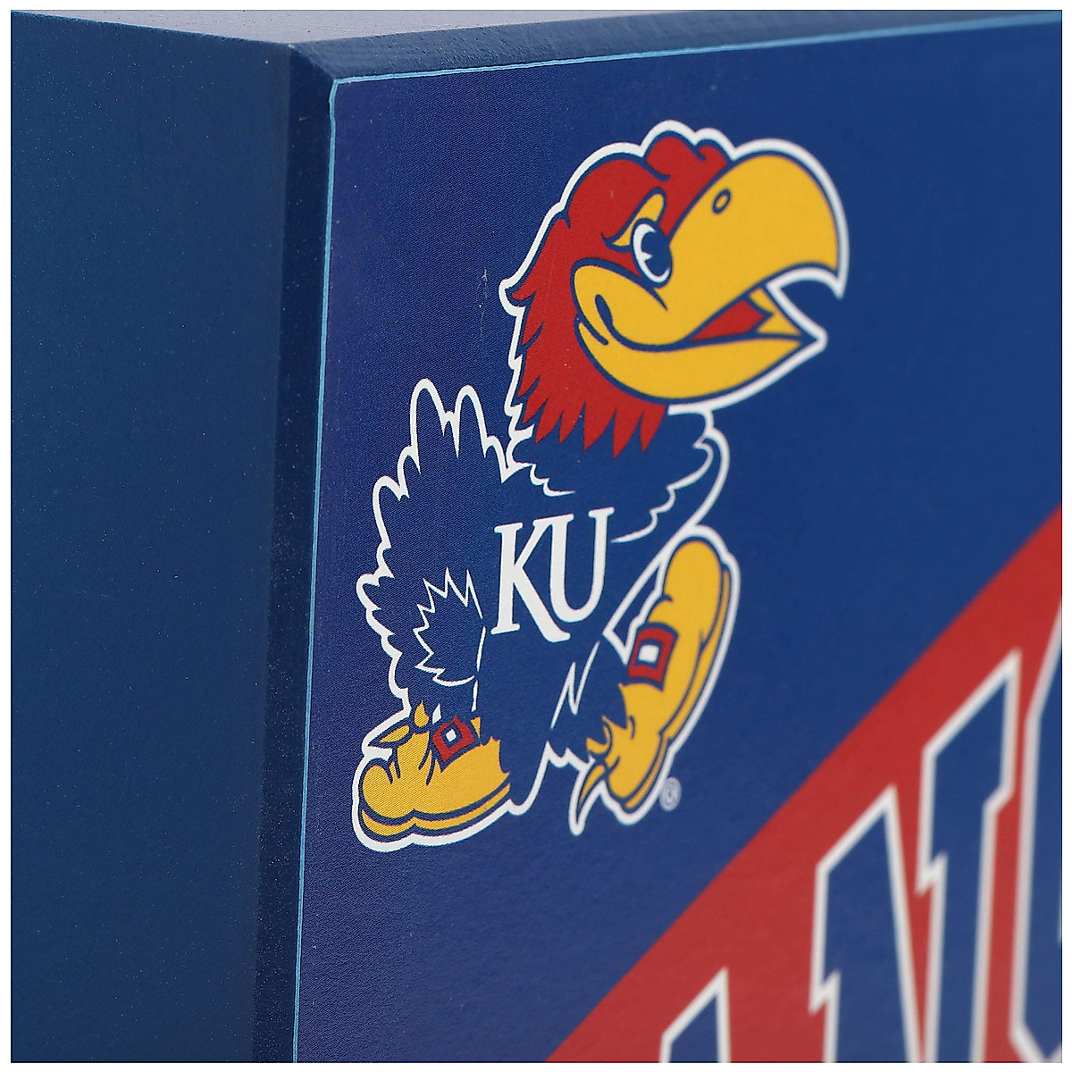 University of Kansas Jayhawks Wood Wall Decor - KU Jayhawks Box Sign for Man Cave, Office or Dorm Room
