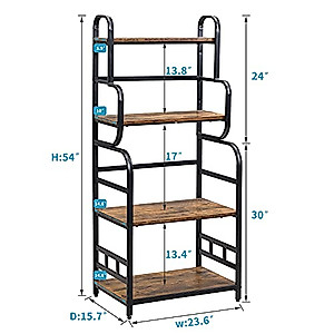 O&K FURNITURE 4-Tier Kitchen Bakers Rack with Storage Shelf, Standing Microwave Oven Stand Rack Spice Rack Organizer, Double-purpose Rack for Wide Application