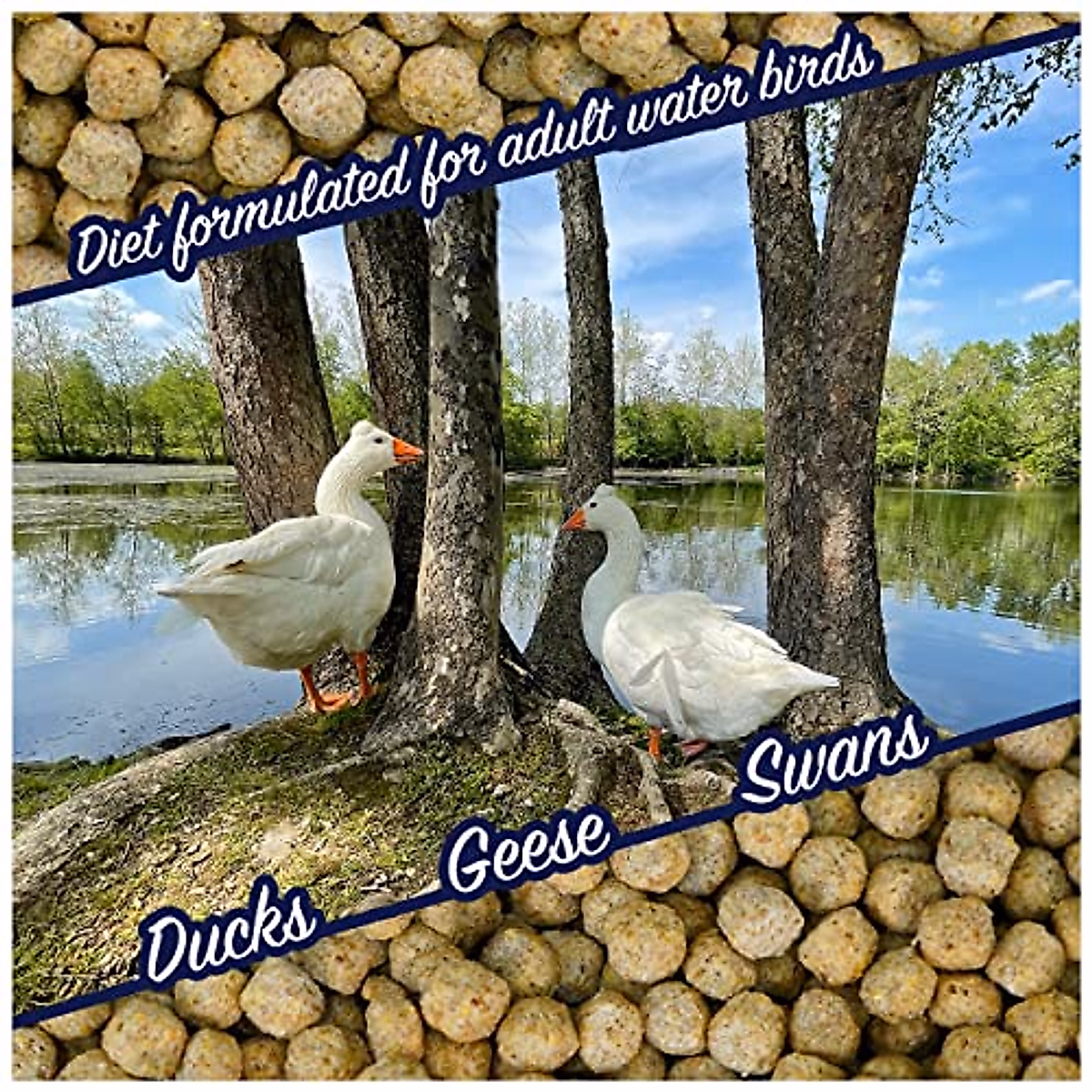 Natural Waterscapes Waterfowl Feed 20 lb Bag | Floating Pellets for Duck, Swan, Goose | for Wild and Pet Ducks