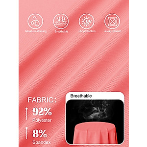 MAGCOMSEN Women's Fishing Polo Shirts Long Sleeve Collared UPF 50+ Quick Dry Performance Rashguard for Women Activewear Pink,M