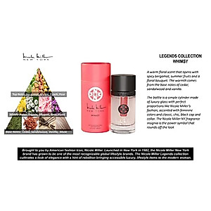 Nicole Miller NY Legends - Whimsy – Eau De Parfum Spray for Women – Warm, Floral & Fruity Woman’s Fragrance – Fresh & Feminine Long Lasting Seductive Scent, 3.4 Fluid Ounce