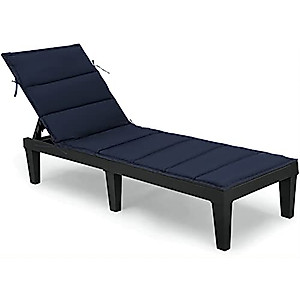 Maphissus Navy Blue Outdoor Chaise Lounge Folding Cushion,Water-Resistant Adjustable Pool Lounge Chair Cushion,72"X21"X2" Patio Reclining Sun Lounger Cushions