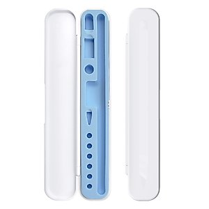 TechMatte Portable Electronic Device Cover, Compatible with Apple Pencil 1st and 2nd Generation and Accessories-White with Blue Inner Liner, Case