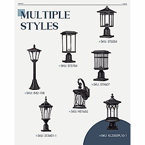 Seovix 70" Solar Lamp Post Lights Outdoor Waterproof IP65, Solar Lamp Posts Outdoor Lighting, LED Solar Pole Light for Garden, Lawn, Pathway, Driveway, 1-842-108