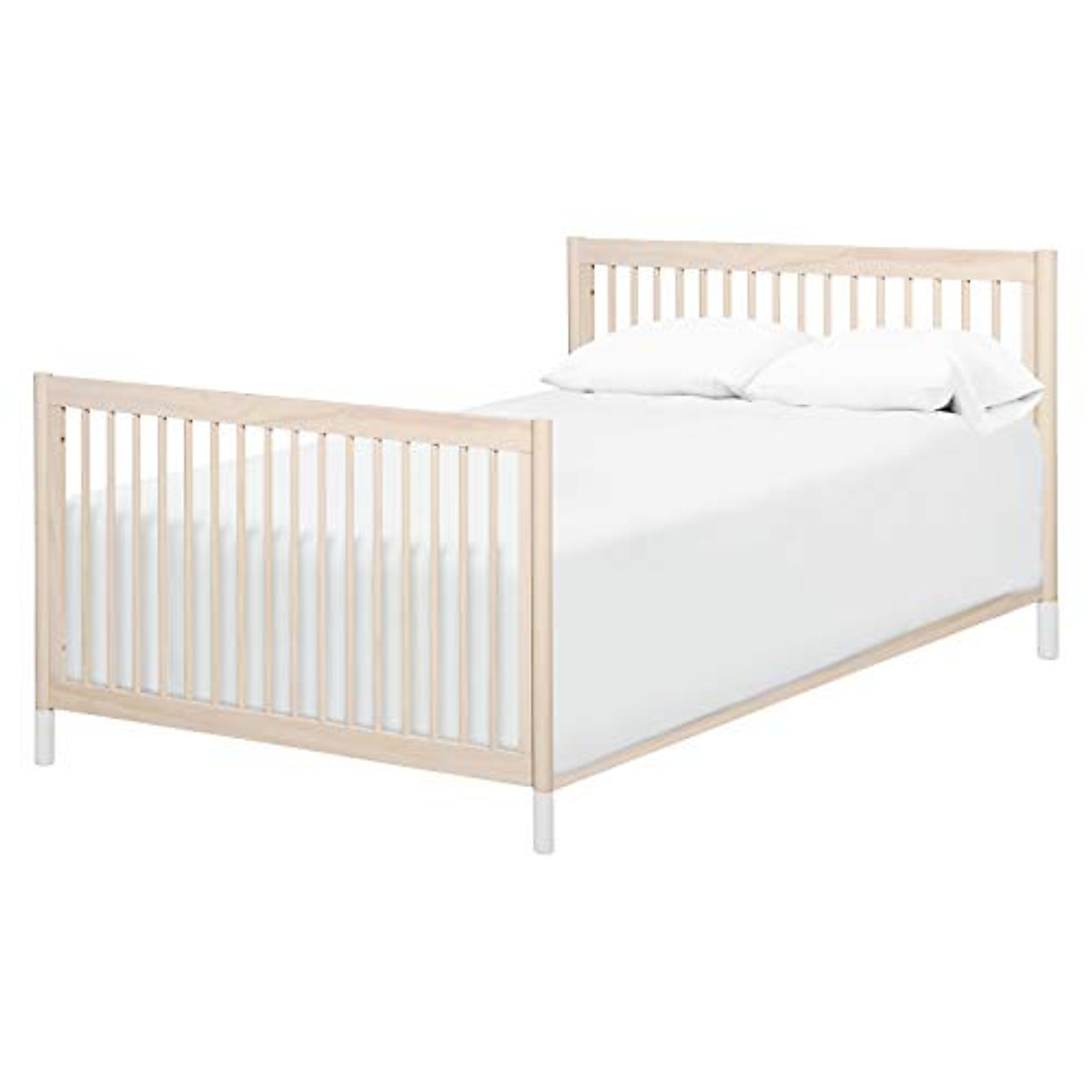 Babyletto Gelato 4-in-1 Convertible Crib with Toddler Bed Conversion in Washed Natural and White, Greenguard Gold Certified