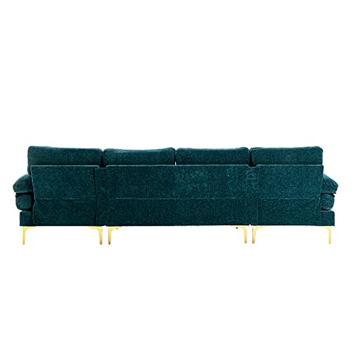 U-Shaped Sectional Sofa Comfy Couch for Living Room Set, 110 inches Wide Modern Large 4-Seat Couch Convertible Soft Velvet Couch Set with Double Chaise Lounge (Teal Blue, Chenille Fabric)