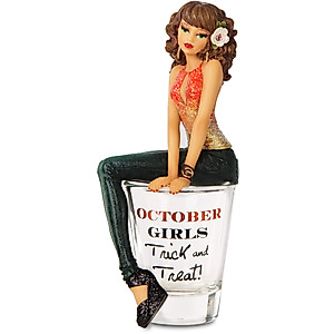 Hiccup by H2Z "October Girls Trick and Treat!" Shot Glass with 5-3/4-Inch Girl Figurine