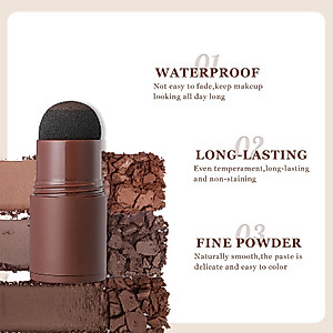 G G Colors Eyebrow Stamp Stencil Kit - Eye Brow Stamping Kit, One Step Brow Trio Stamp Kit, Eyebrow Powder with 10 Reusable Eyebrow Stencils Kit