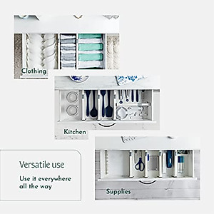 Adjustable Drawer Dividers, [4 Pack] Adjusting Length from 11 Inch - 17 Inch. Tall Drawer Organizers for Clothes, Locks in Place, Use for Bedrooms, Bathroom, Kitchen & Office Organization and Storage.