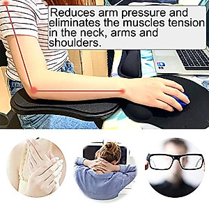 SZYAN Computer Arm Rest for Desk, Adjustable Arm Rest Support for Computer Desk Ergonomic Arm Rest Extender Rotating Mouse Pad Holder for Table, Office, Chair, Desk, Black