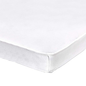 Abstract Baby Solid Jersey Knit Fitted Crib Sheet (24" x 38", White)