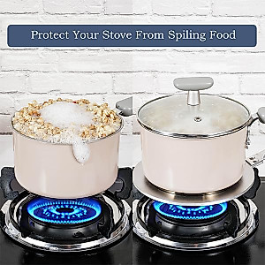 ACTIV CUISINE 7.9 Inch Heat Diffuser for Glass Cooktop, Stainless Steel Induction Adapter Simmer Plate, Gas Stove Converter Disk with Detachable Handle