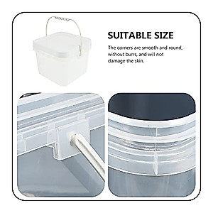 Cabilock Wit L Fresh Bucket Pail Freezer Jam for Handheld Ice Reusable Containers Keeping Homemade Pp Cream Dessert Food-grade Handle Refrigerator Holder Organizer Tank Tub Square with