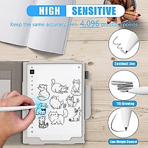 No Worn Out Titanium Alloy Fine Point Replacement Pencil Nibs Compatible with Samsung Tab S7,S8,S9 S10 S Pen Stylus, Accurate Control Pencil Tips fits for King Write EMR Pen,2 Pcs