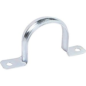 Morris Products Heavy Duty Rigid Pipe Strap – 2 Holes – 4 Inch - Secures Rigid, IMC Conduit - Zinc-Plated Steel - Reinforced Rib, Hole – Snap-On Installation – 1 Piece