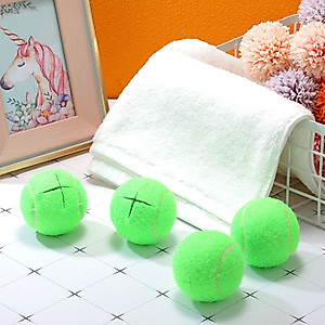 Macarrie 16 Pieces Precut Tennis Balls for Chairs Tennis Ball Chairs Foot Covers Tennis Balls for Furniture Leg for Classroom Floor Protection Chair Desk Legs Coverings (Light Green)