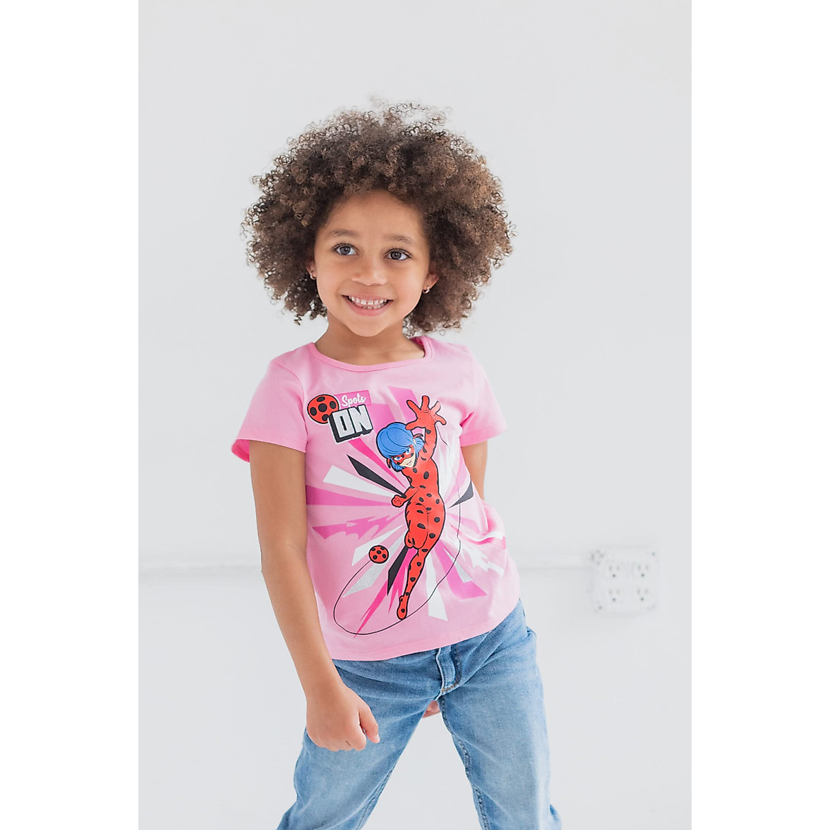 Miraculous Ladybug Cat Noir Rena Rouge Big Girls 3 Pack Graphic T-Shirts Black/Pink/Red 10-12
