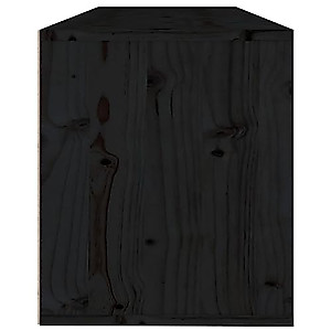 CHARMMA Wall Cabinet Black 39.4"x11.8"x13.8" Solid Wood Pine-5535