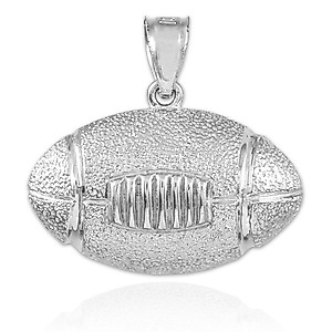 Sterling Silver Football Sports Charm Pendant