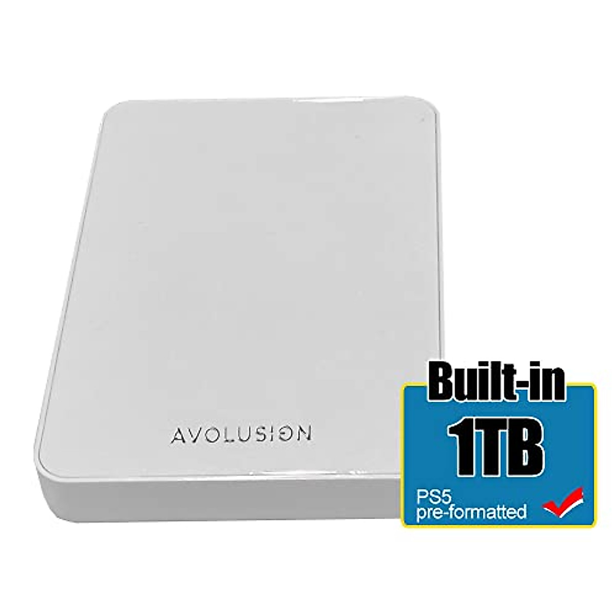 Avolusion HD250U3-Z1-PRO-WH 1TB USB 3.0 Portable External Gaming Hard Drive - White (for PS5 / PS4, Pre-Formatted) - 2 Year Warranty