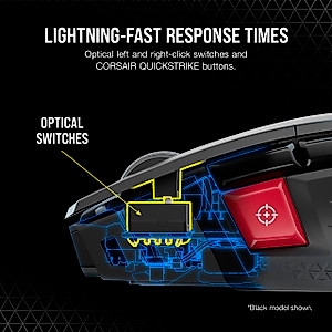 Corsair M65 RGB Ultra Wireless Tunable FPS Gaming Mouse - Sub-1ms Slipstream Wireless Technology, 26,000 DPI Optical Sensor, Up to 120 Hours of Battery Life, 8 Programmable Buttons - White