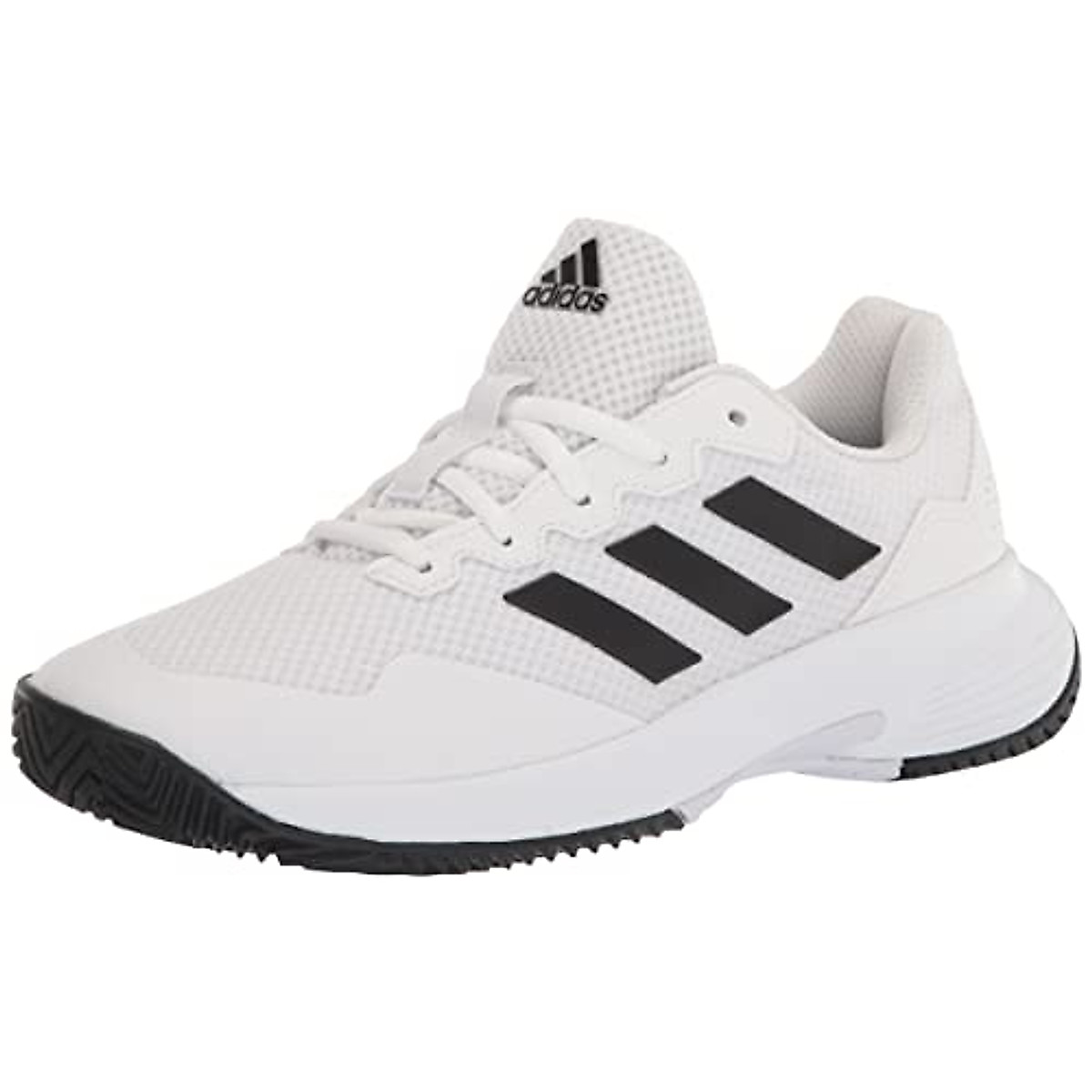 adidas Men's Gamecourt 2 Tennis Shoes, White/Core Black/White, 11