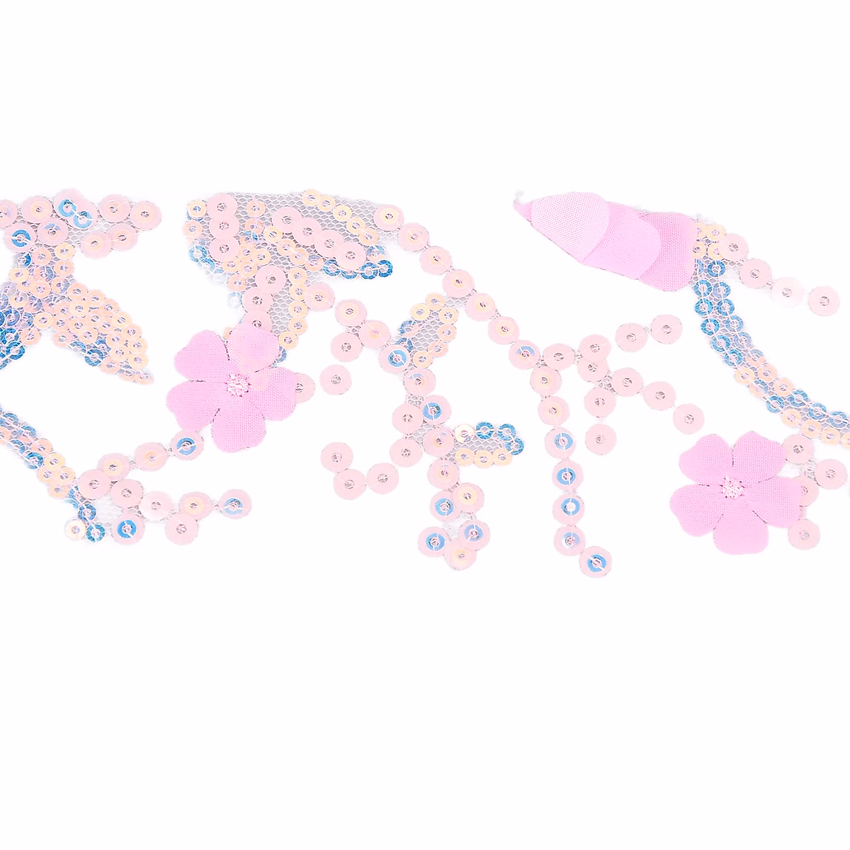 Wene Tulle Roll, Spool Tulle Fabric Shiny Flexible Embroidered Sequins Flowers for DIY Clothing for Handicraft Decoration(Deep Pink)