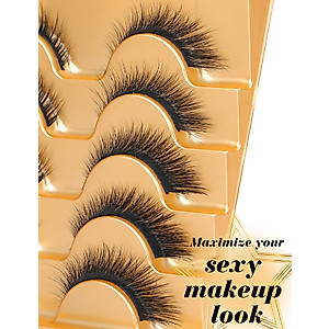 Eyelashes Wispy Fox Eye Lashes Look Like Lash Extension 15MM Natural Looking Fluffy Angel Lashes Pack 5 Pairs by Lanflower