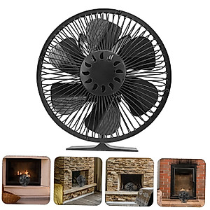 Veemoon Stove Fan Fan 6 Blades Fireplace Fan Heat-Powered Oscillating Stove Fan for Wood Burning Stoves