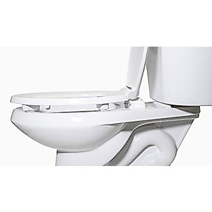 Centoco 2 inch Raised Toilet Seat for Seniors, Elongated, Closed Front with Cover, Plastic, Made in the USA, HL800STS-001, White