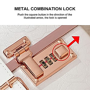 urecity vintage suitcase set for women, vintage luggage sets for women 2 piece, cute designer trunk luggage, retro suit case (Rose White, 24"+12")