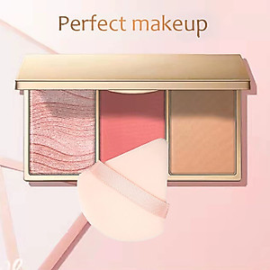 4 Pieces Pure Powder Puff Face Triangle Soft Makeup Powder Puff for Loose Powder with Strap Cosmetic Foundation Wet Dry Makeup (Black, White, pink, nude)