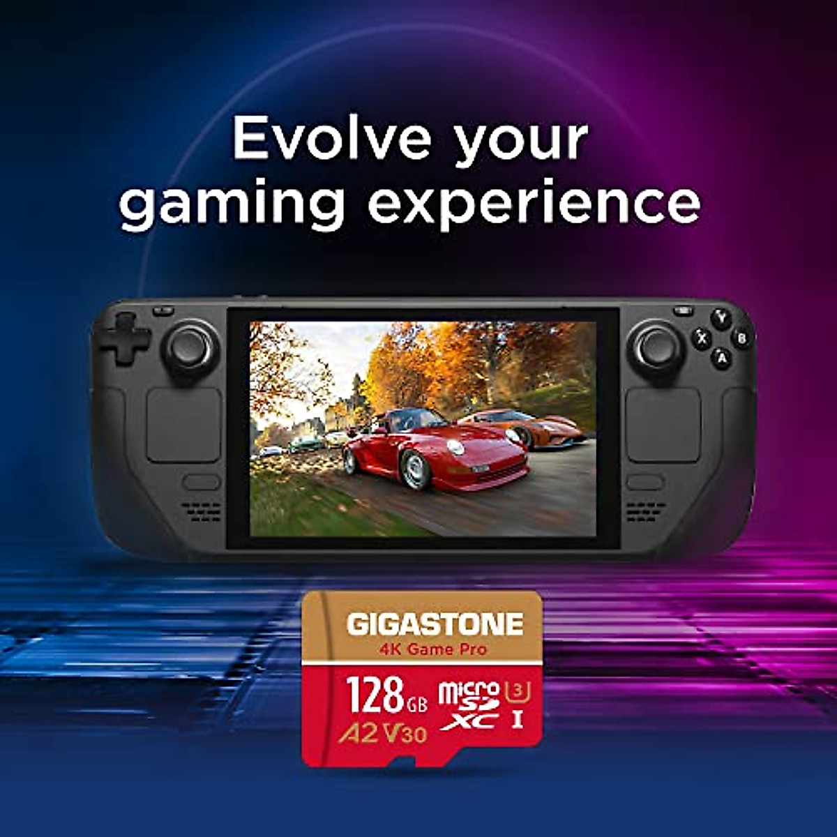 [5-Yrs Free Data Recovery] Gigastone 128GB Micro SD Card, 4K Game Pro, MicroSDXC Memory Card for Nintendo-Switch, GoPro, Action Camera, DJI, UHD Video, R/W up to 100/50MB/s, UHS-I U3 A2 V30 C10