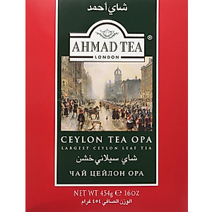 Ahmad Tea Black Tea, Ceylon Opa Loose Leaf, 454g - Caffeinated & Sugar-Free